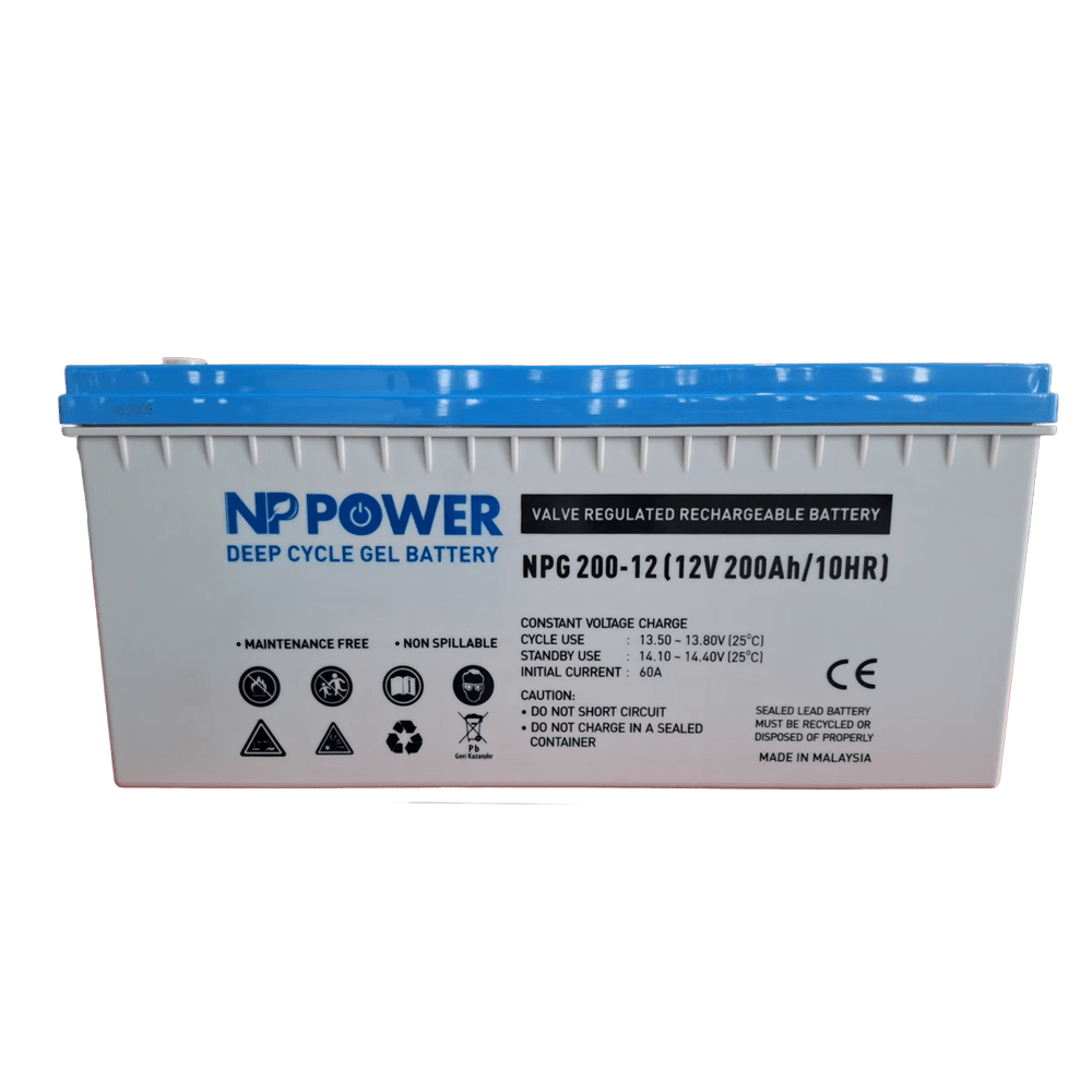 NP-POWER 200Ah Jel Akü | Solar Ve Yedek Enerji Gücü